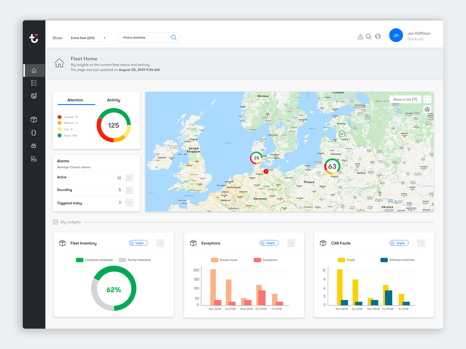 Trackunit Manager - Fleet Management Dashboard UI by Valerija Trane on Dribbble