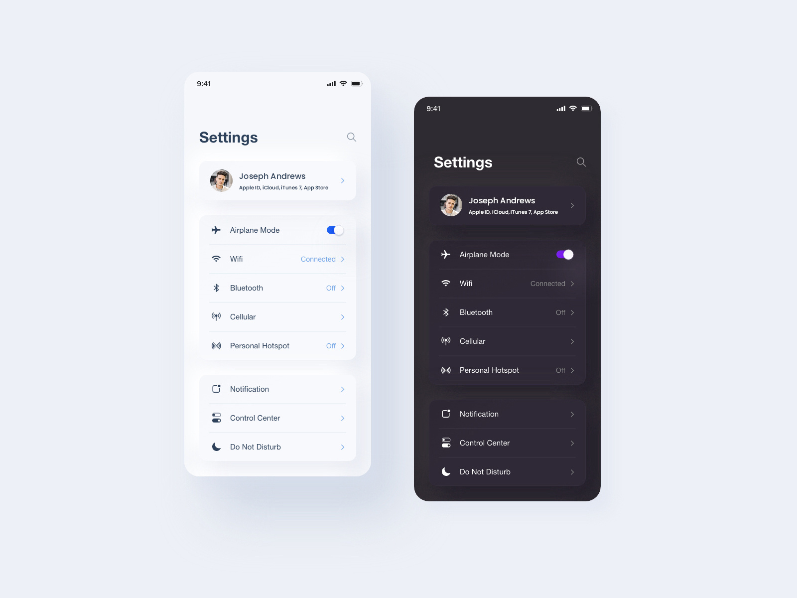 Setting Screen Design by Designoweb® on Dribbble