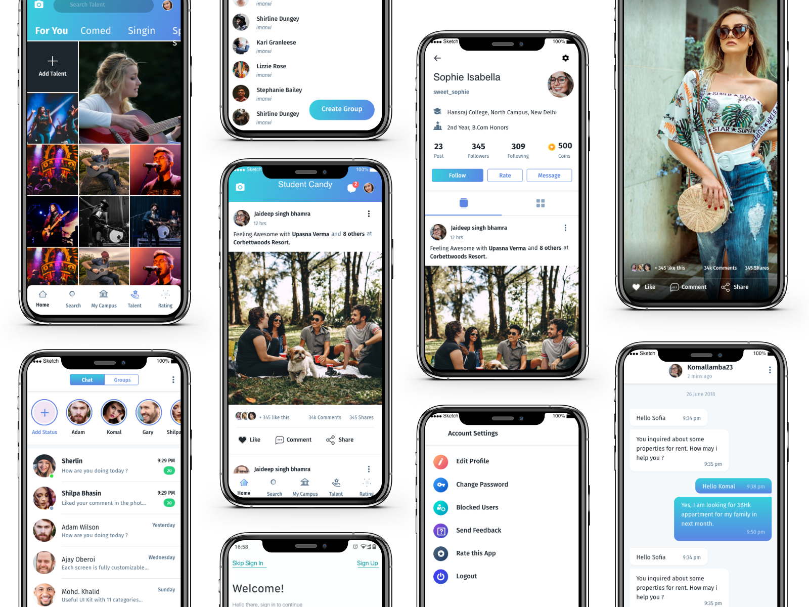 Social Media insta UI by Designoweb® on Dribbble
