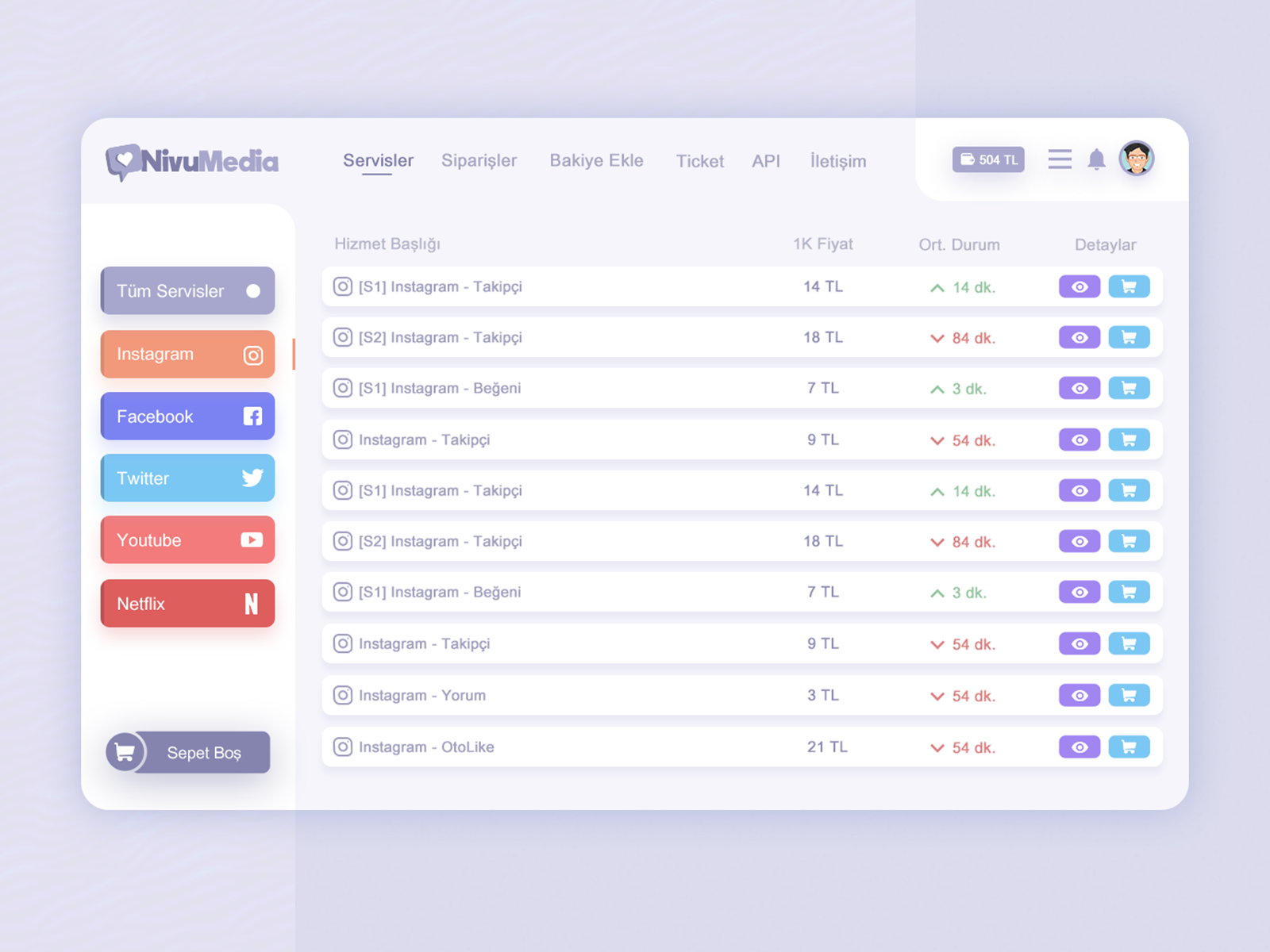 Social Media Marketing Interface by Emre Güven on Dribbble