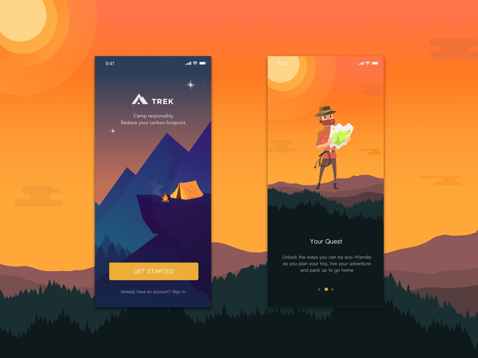 Trek by Komal Javed on Dribbble