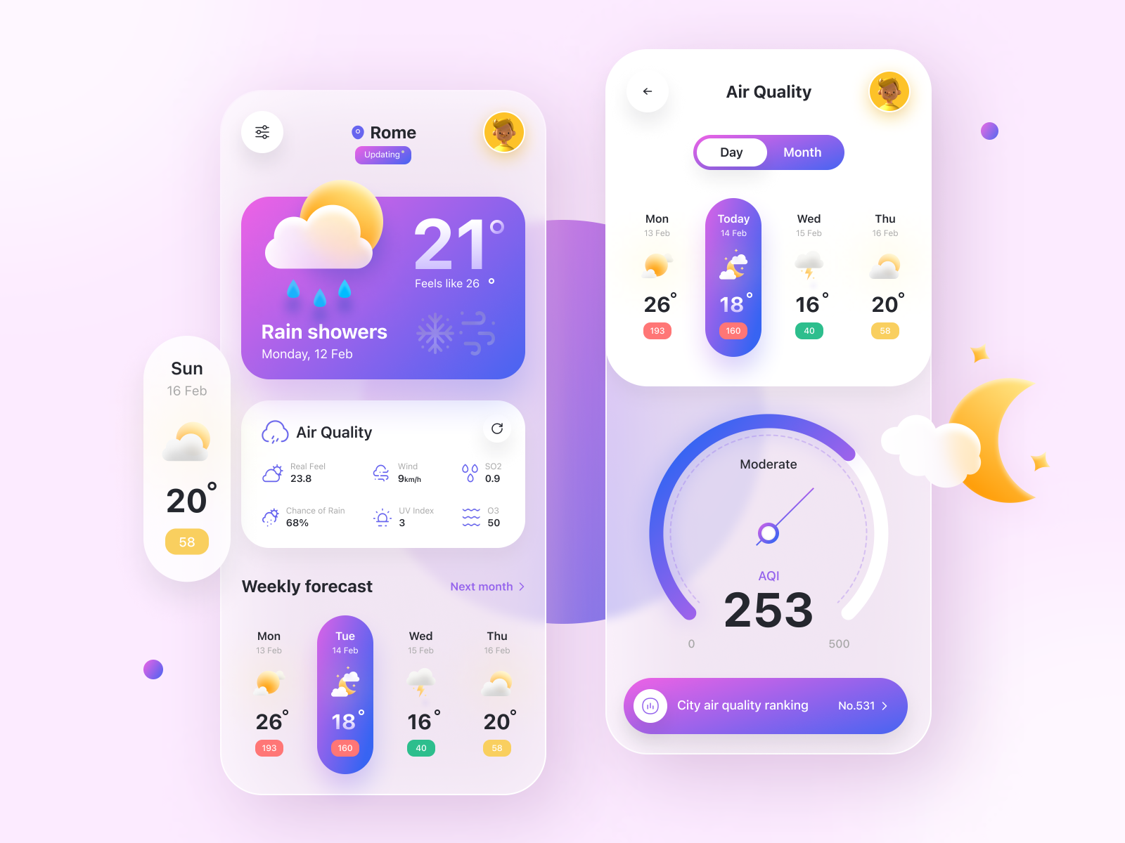 Weather Forecast App Concept by Lay on Dribbble