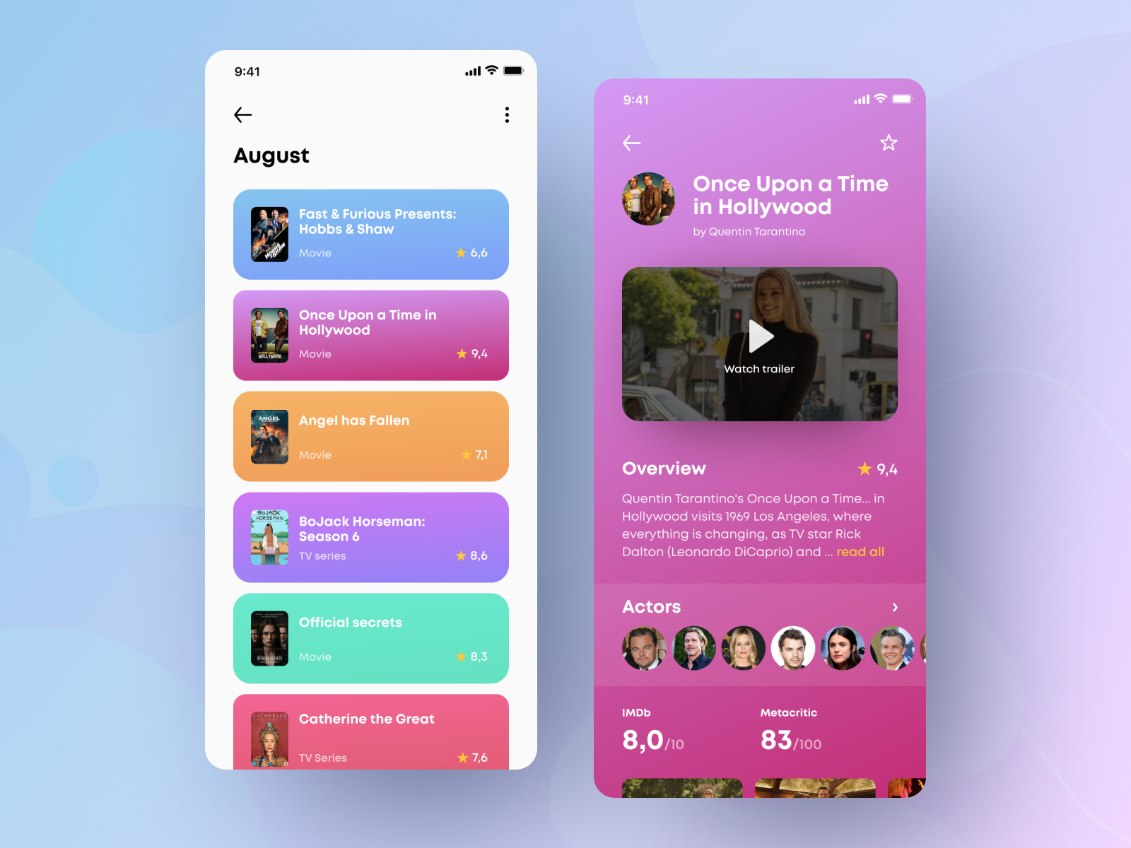Movie and TV shows App by Lay – UX/UI and branding for startups for ...