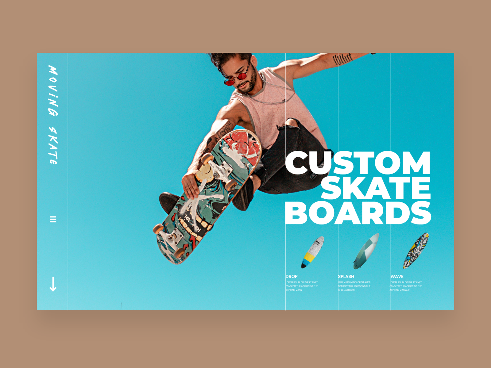 Skateboard website concept by Malay Kar on Dribbble