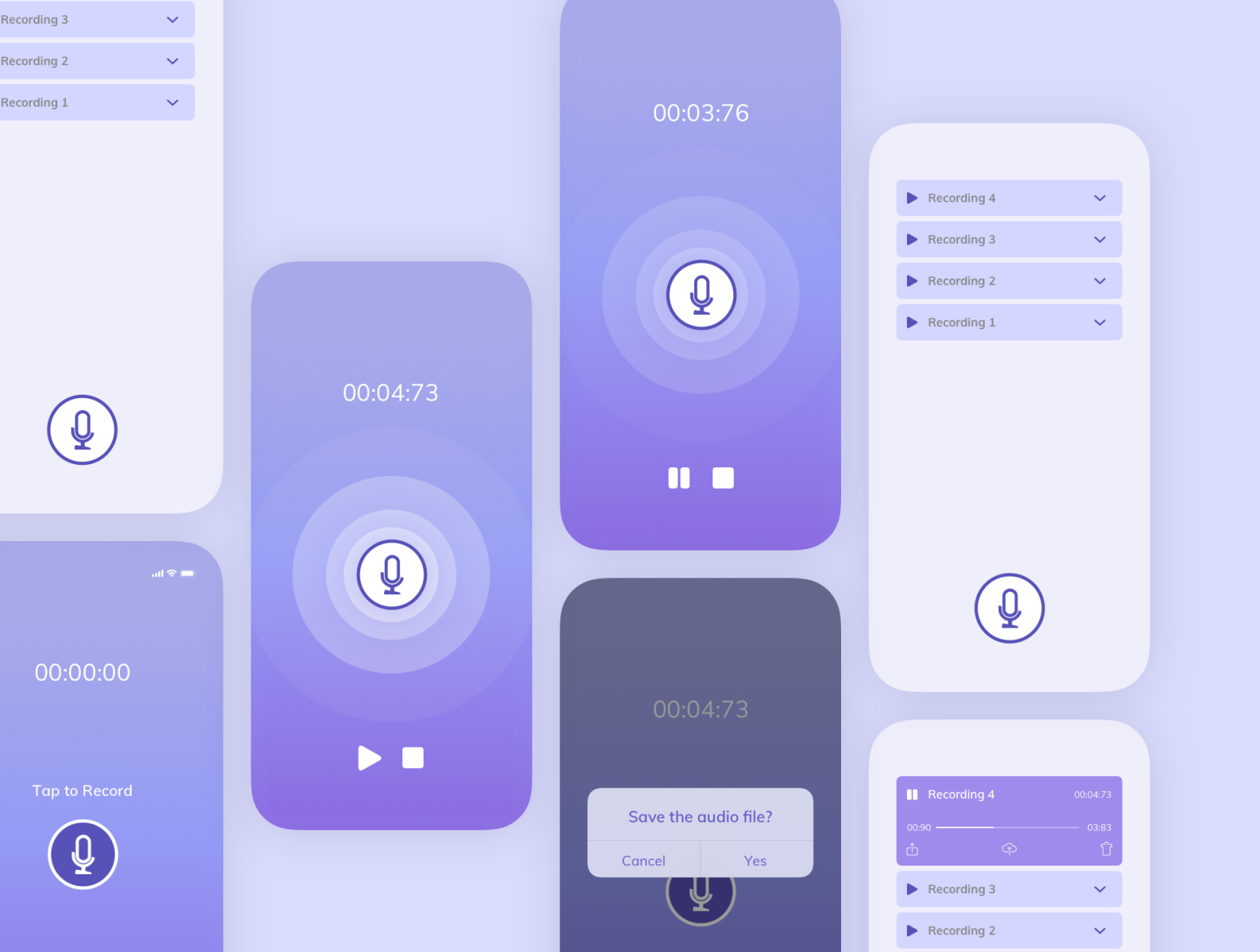 Recording UI by Emi Westside on Dribbble