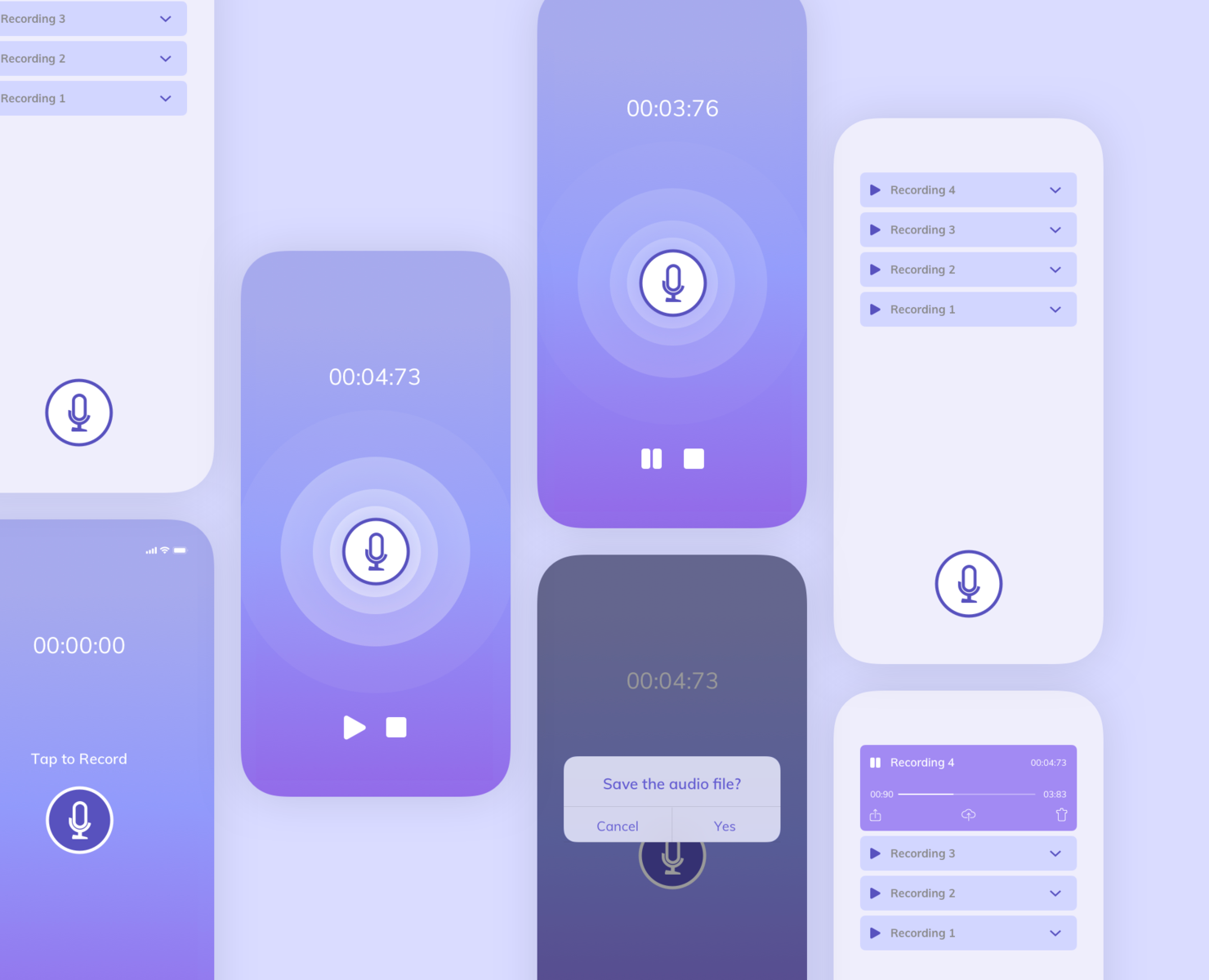 Recording UI by Emi Westside on Dribbble