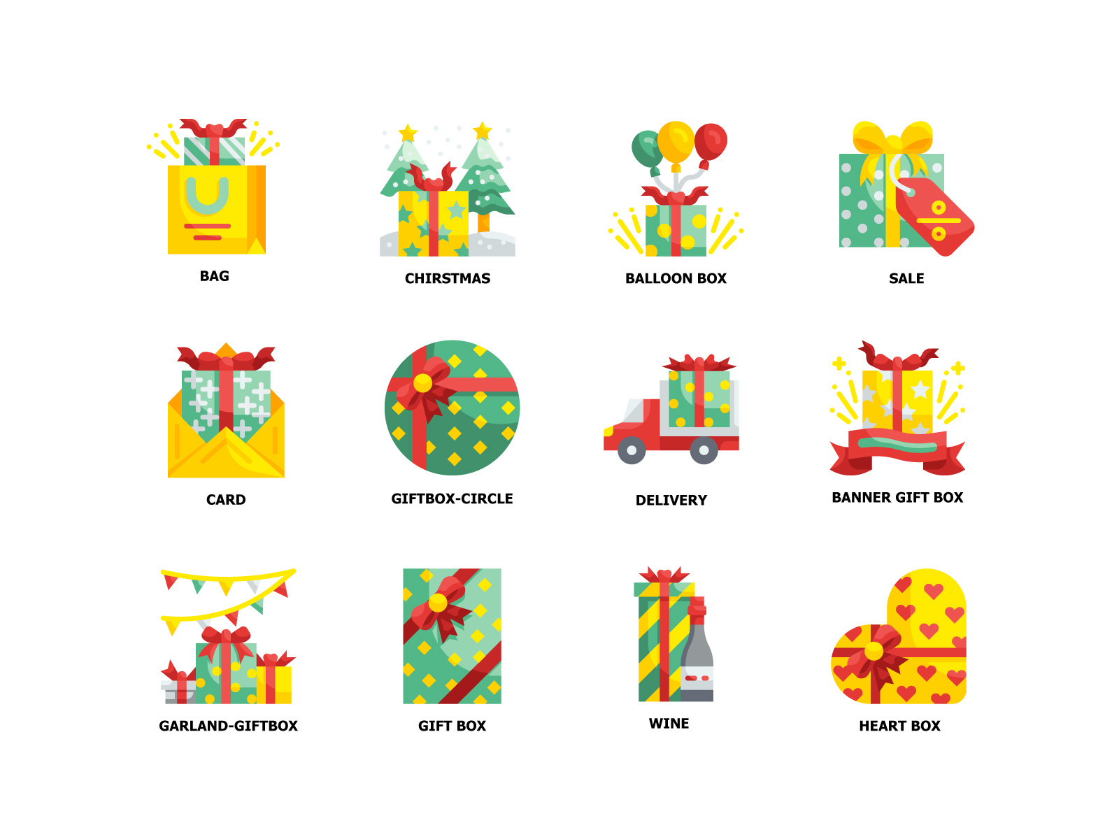 Gift box icon set by Wanicon on Dribbble
