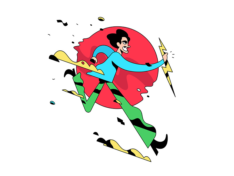 Illustration of a running evil guy by ae on Dribbble
