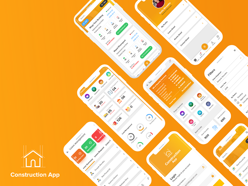 Construction App UI by Deepak Shrestha on Dribbble