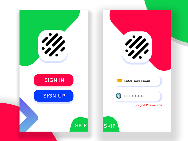 Android Login & Sign Up Screen by Dhanush on Dribbble