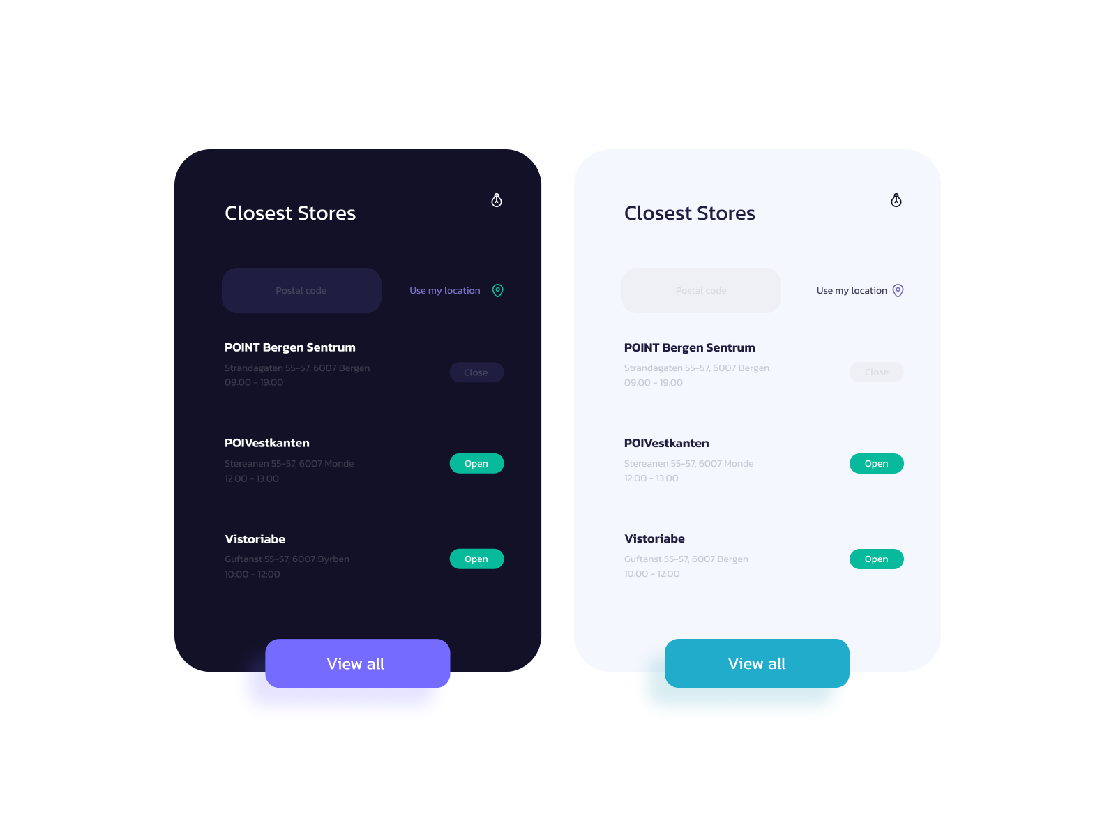 Stores list design UI by Can Soyaroglu on Dribbble