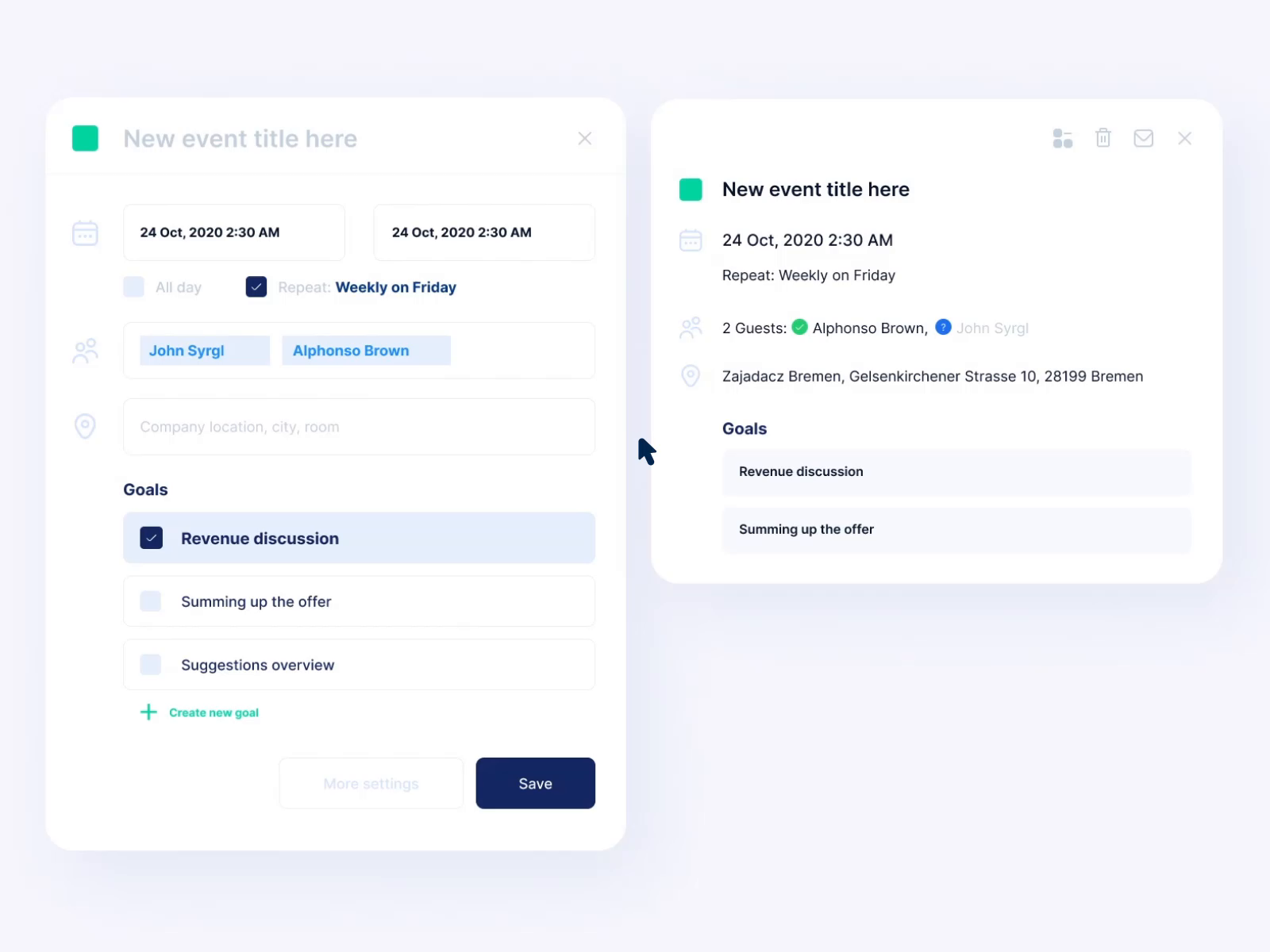 Calendar events page UI by Can Soyaroglu on Dribbble