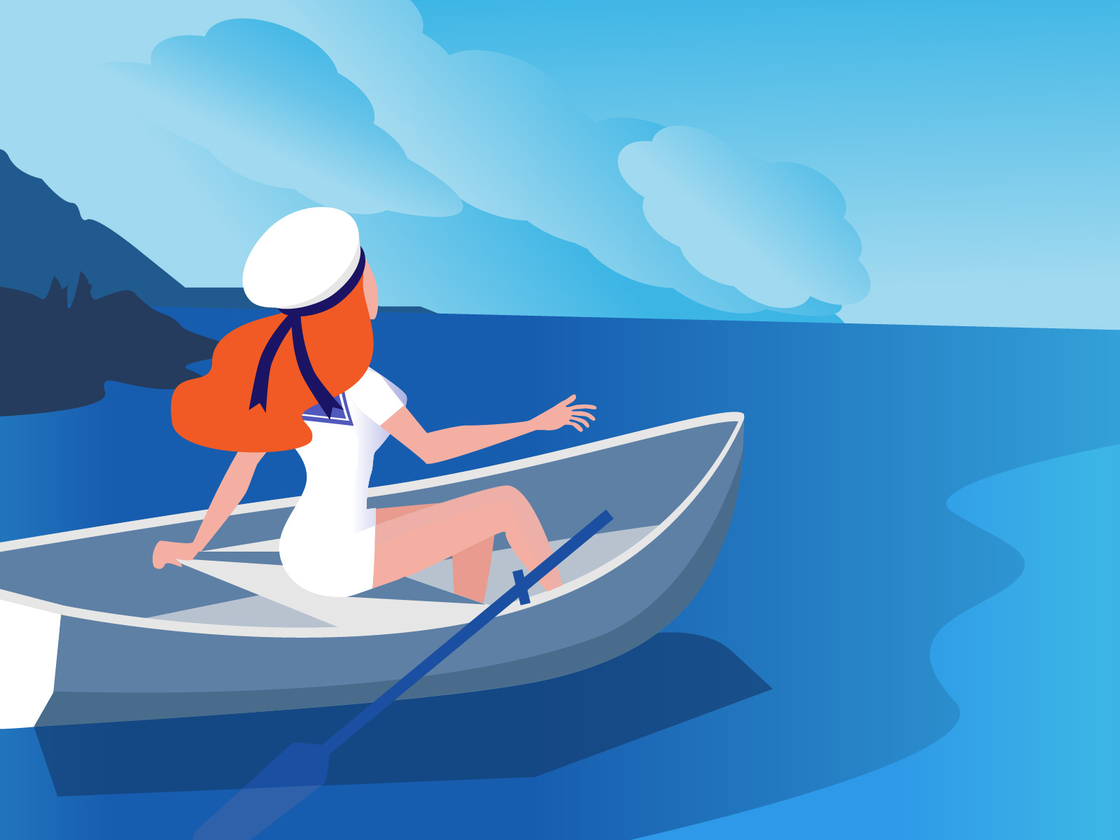 Girl and the sea by Svov on Dribbble