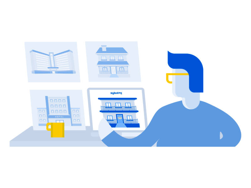 Online booking illustration by Alexandr Fesun on Dribbble