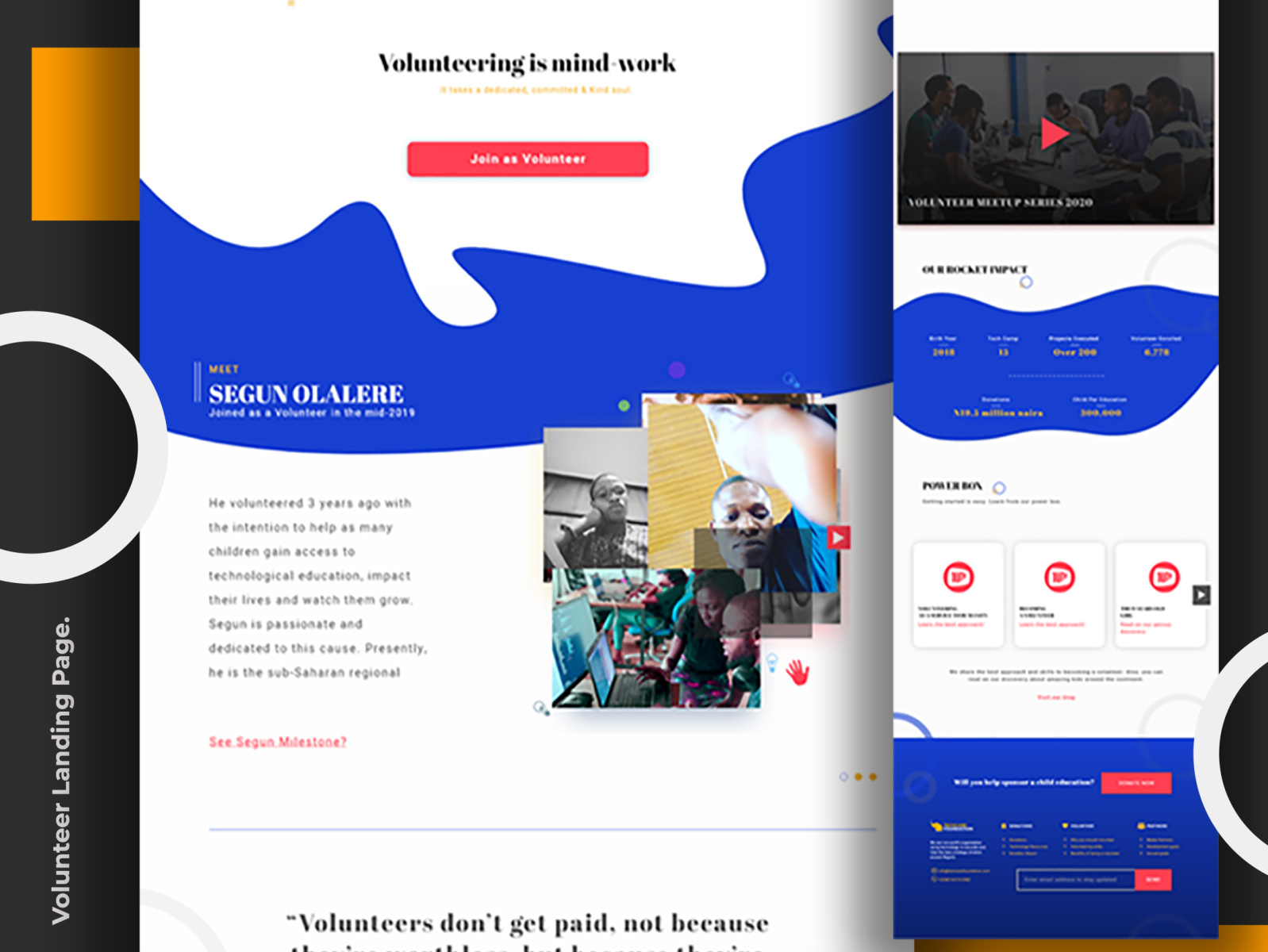 Volunteer Landing Page by Oladimeji Ridwan Pamilerin on Dribbble