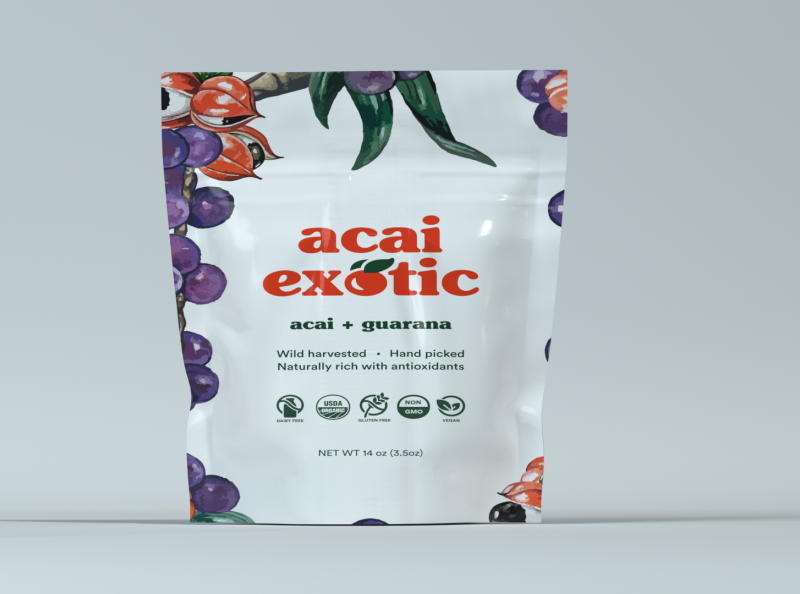 Acai exotic packaging by Kenneth M. on Dribbble