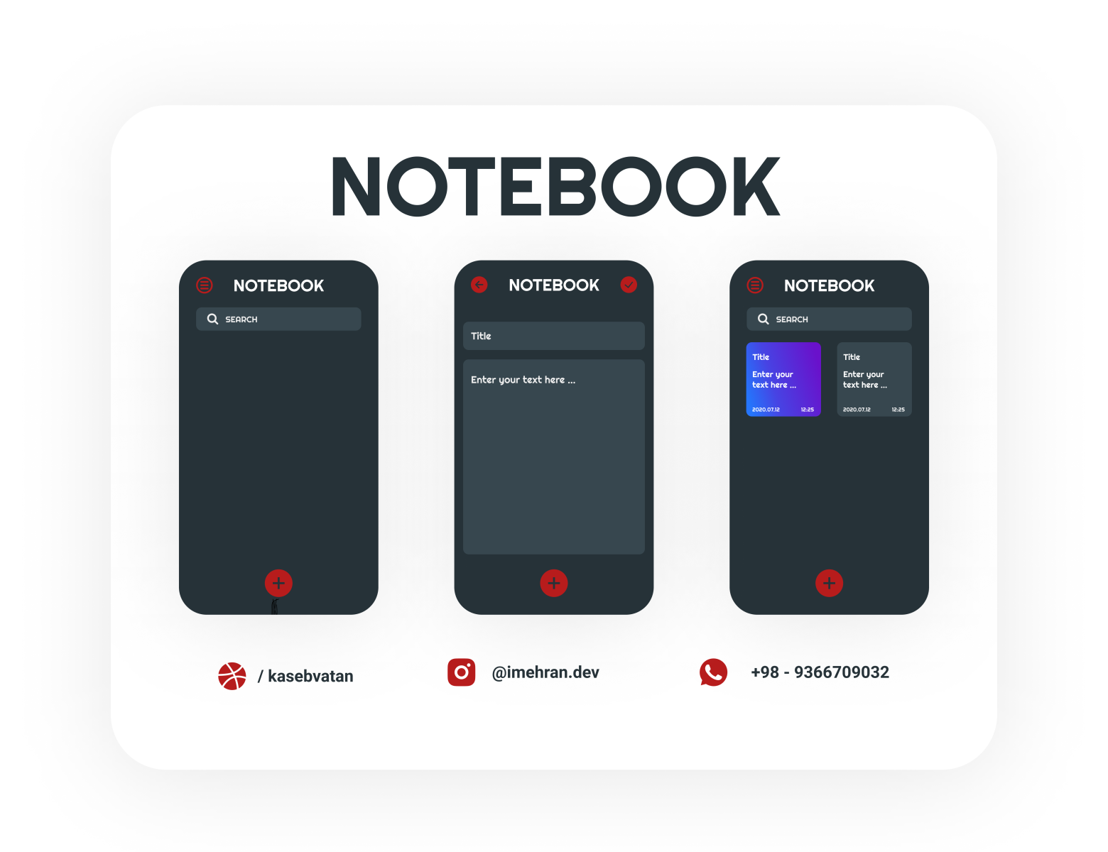 NOTEBOOK by Mehran Kasebvatan on Dribbble