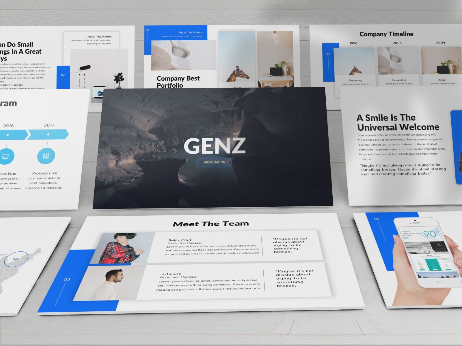 Genz - Modern Powerpoint Template by Slidefactory Studio on Dribbble