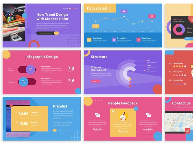 Caluta - Creative Powerpoint Template by Slidefactory Studio on Dribbble