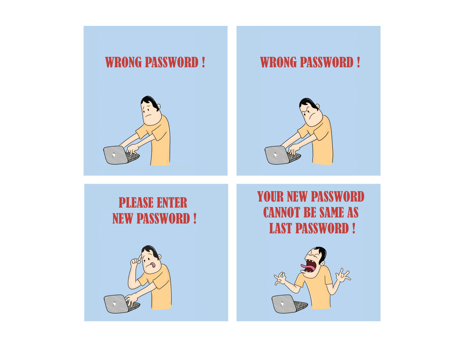 Wrong Password Comic by Ashhar Shams on Dribbble