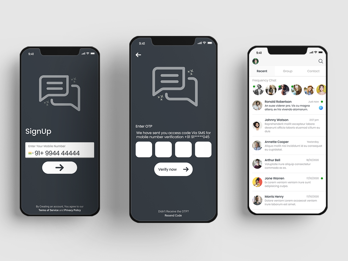 Trendy Chat Messenger App Design by kapil chandera on Dribbble