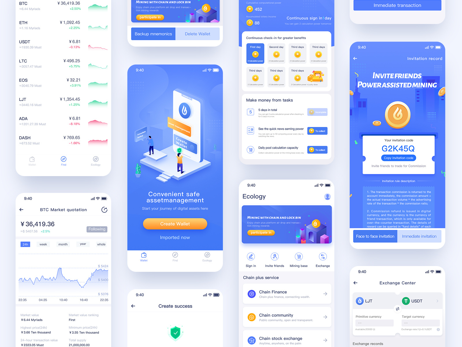 Blockchain wallet design by Ethan丶L on Dribbble