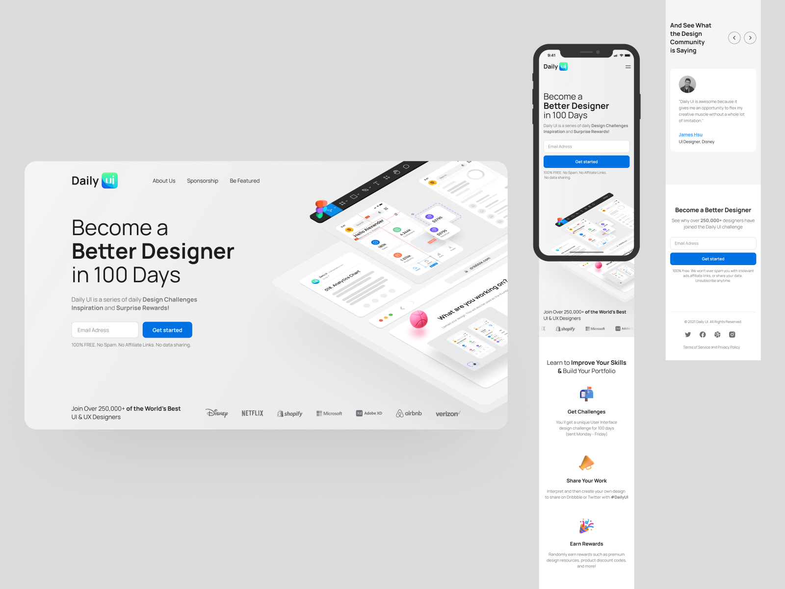 Daily UI #100 • Redesign dailyui.co by Serhii Zabirchenko on Dribbble