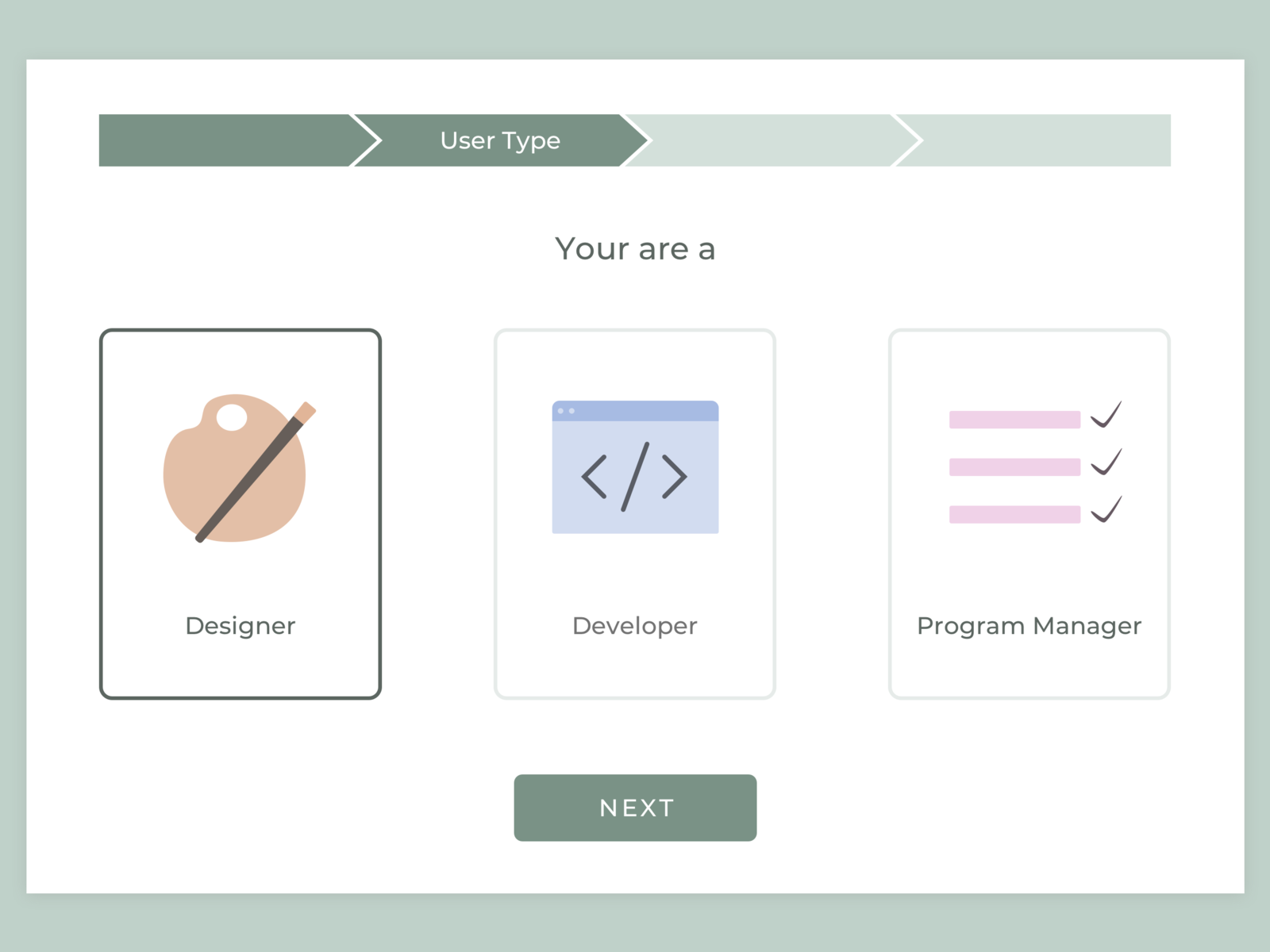 Select User Type | Daily UI 064 by Yinan on Dribbble Select User Type | Daily UI 064 by Yinan on Dribbble