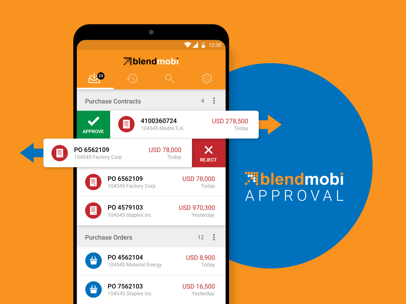 SAP Approvals Mobile App UI/UX by Sergio Estrella on Dribbble