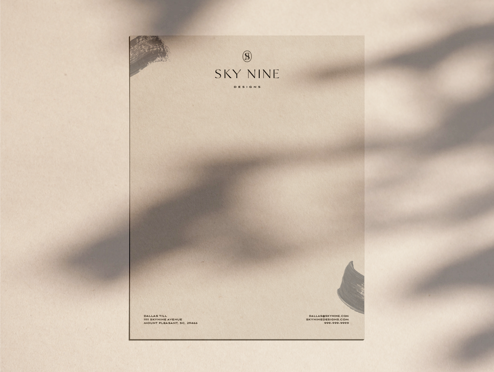 Sky Nine Designs Letterhead by Eliza Barrett on Dribbble