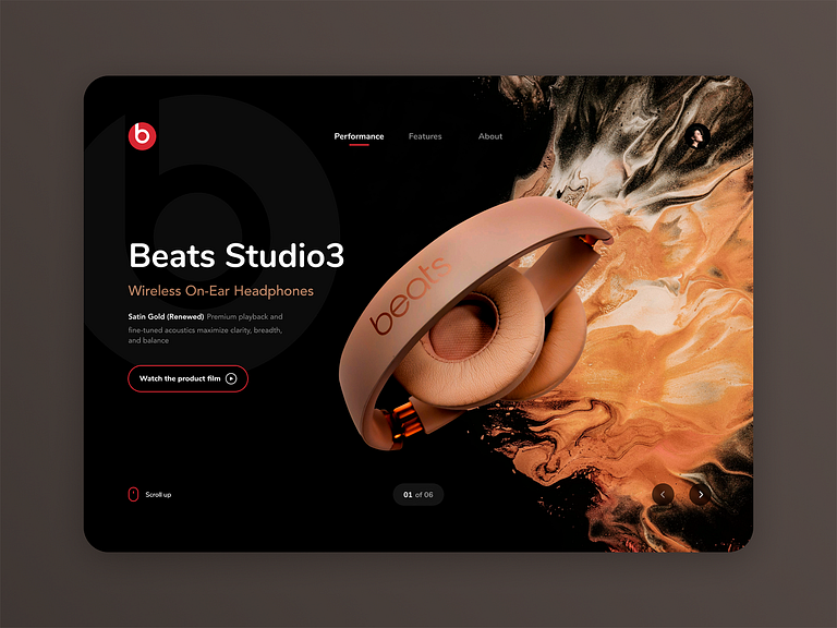 Beats Landing Page - Web Design by Angel Villanueva for Orizon: UI/UX ...
