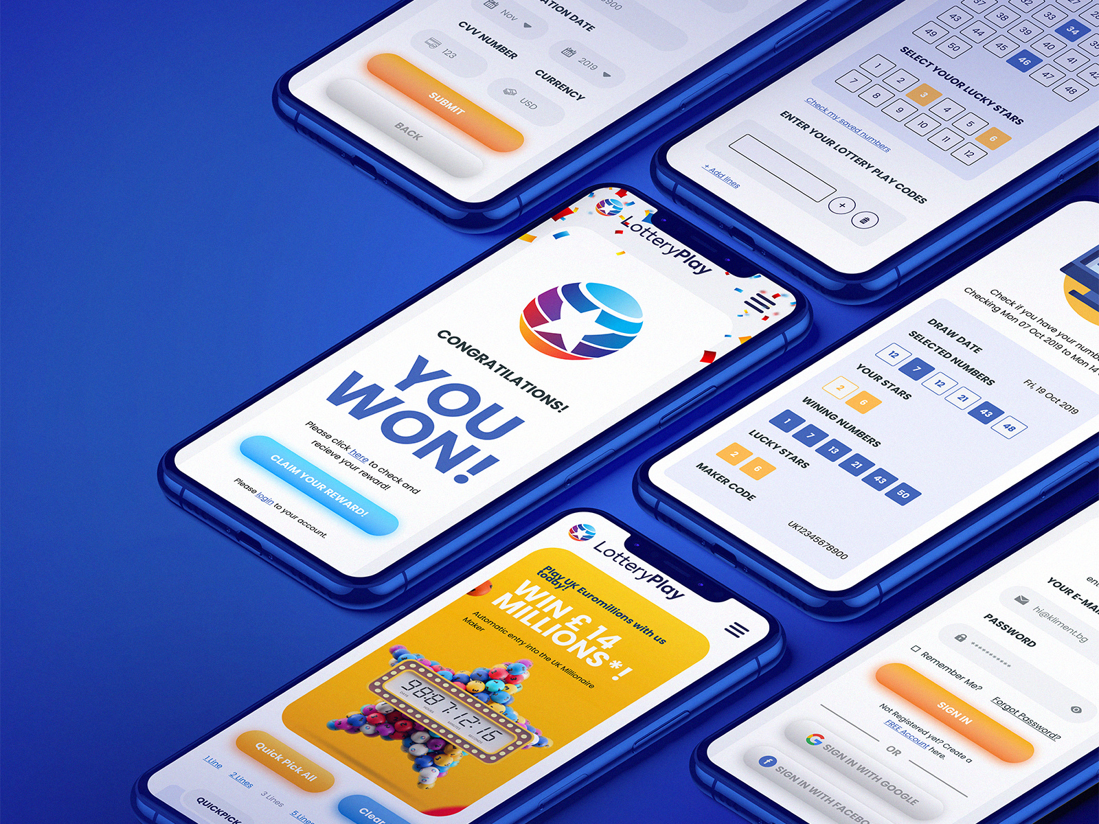 Lottery Play UX/UI Design by Kliment Kalchev on Dribbble