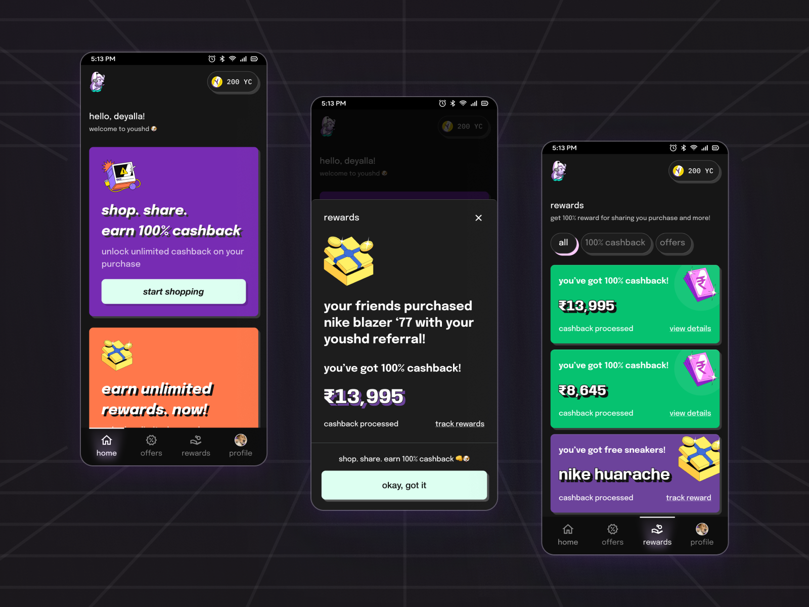 Shopp - Rewards for sharing your purchase by Deyalla on Dribbble
