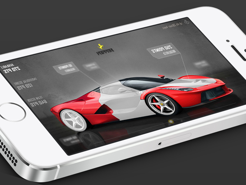 Ferrari game UI by Roshan Thomas on Dribbble