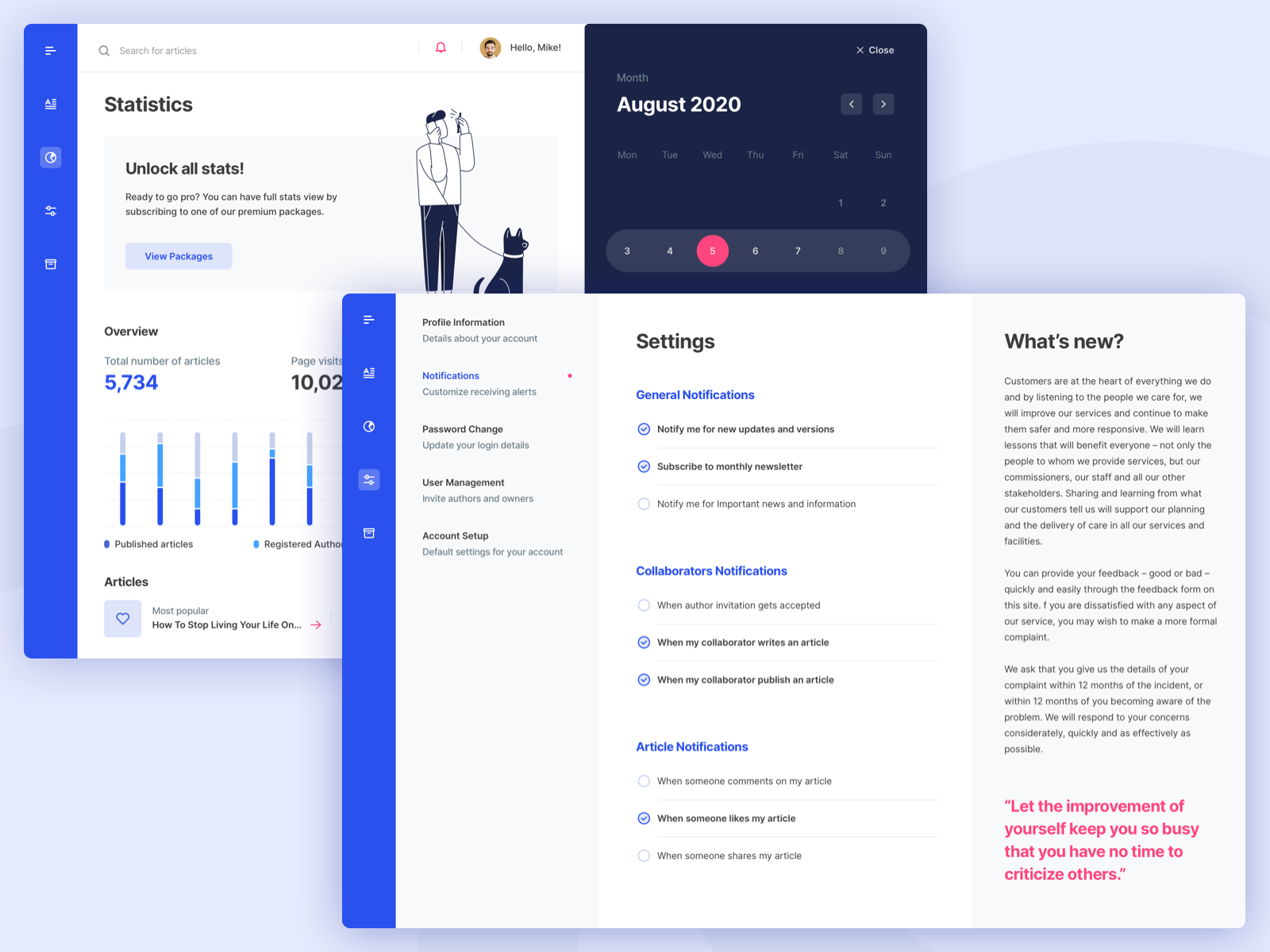 Settings section for Editor's app by Rebeka D. on Dribbble