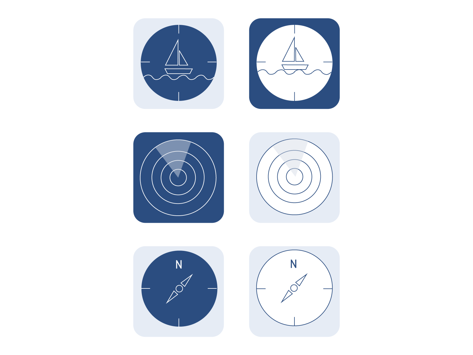 Sail Navigation App Icons by Natassa Triviza on Dribbble