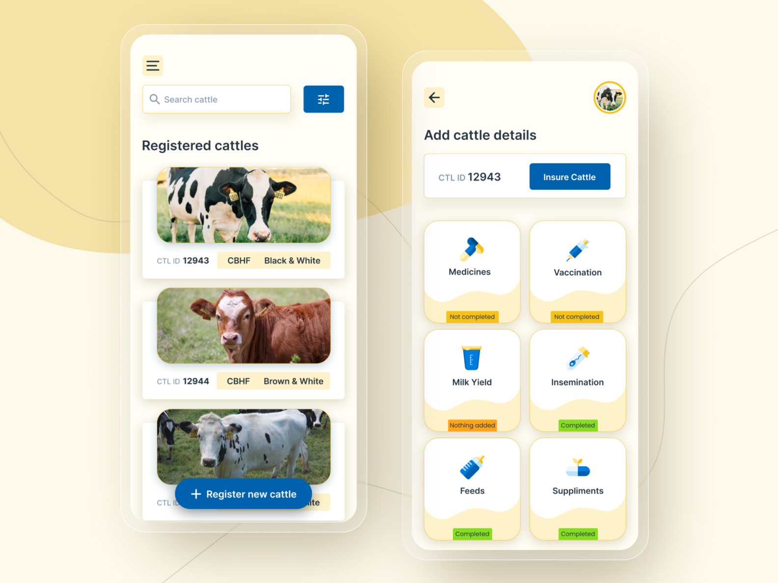 Cattle management application by bibinthomas on Dribbble