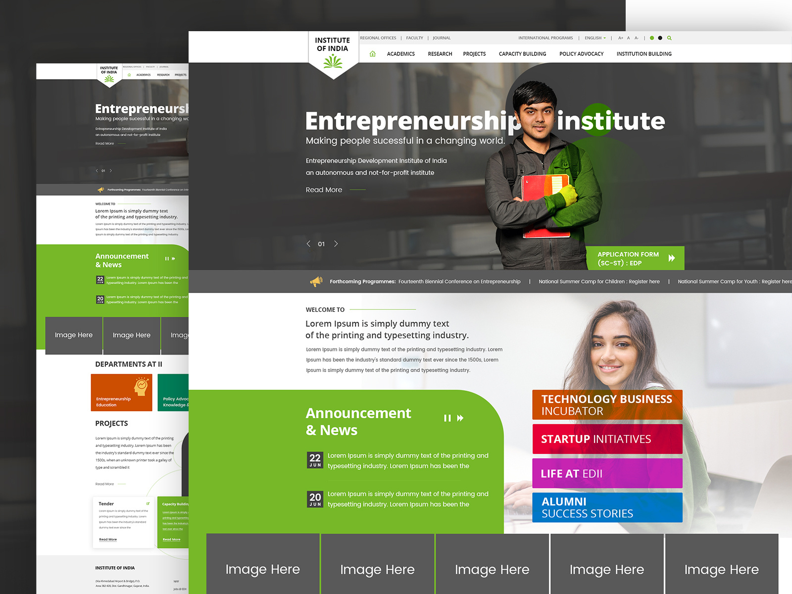 University Institute Website by Aejaz Memon on Dribbble