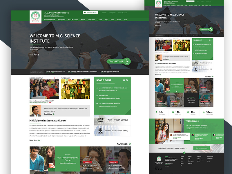Science Institute Website by Aejaz Memon on Dribbble