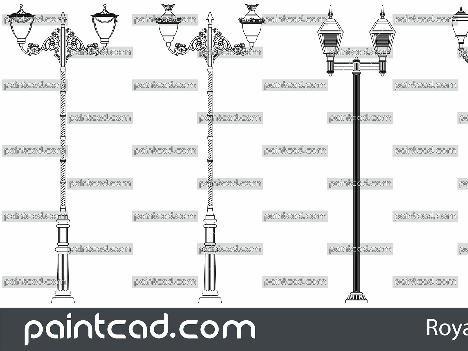 Collection with park lantern poles - two symmetrical lamps by Paintcad ...