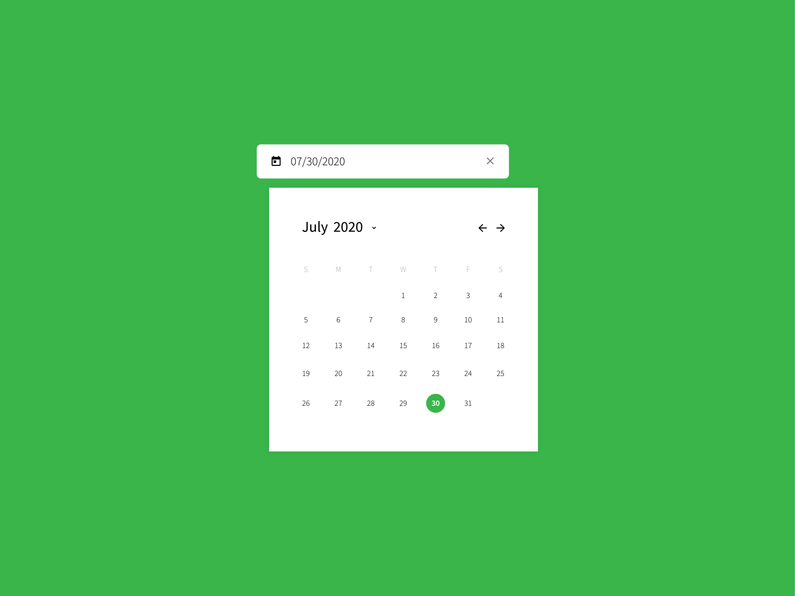 Daily UI 080: Date Picker by Katie Pohlman on Dribbble