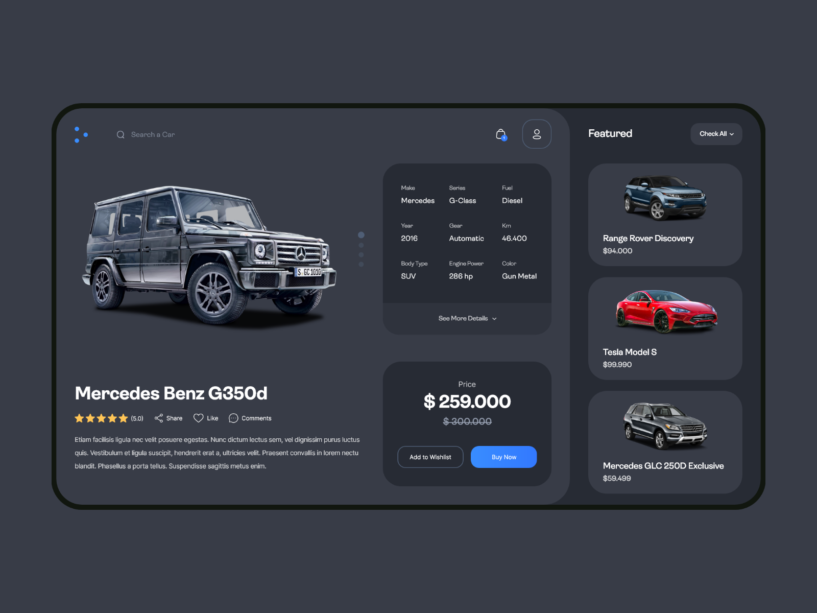 Car E-Commerce Website Product Screen by Metehan Özsoy on Dribbble