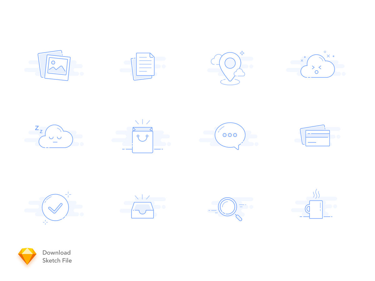 12 Empty States Icons by Boris Kozelev on Dribbble