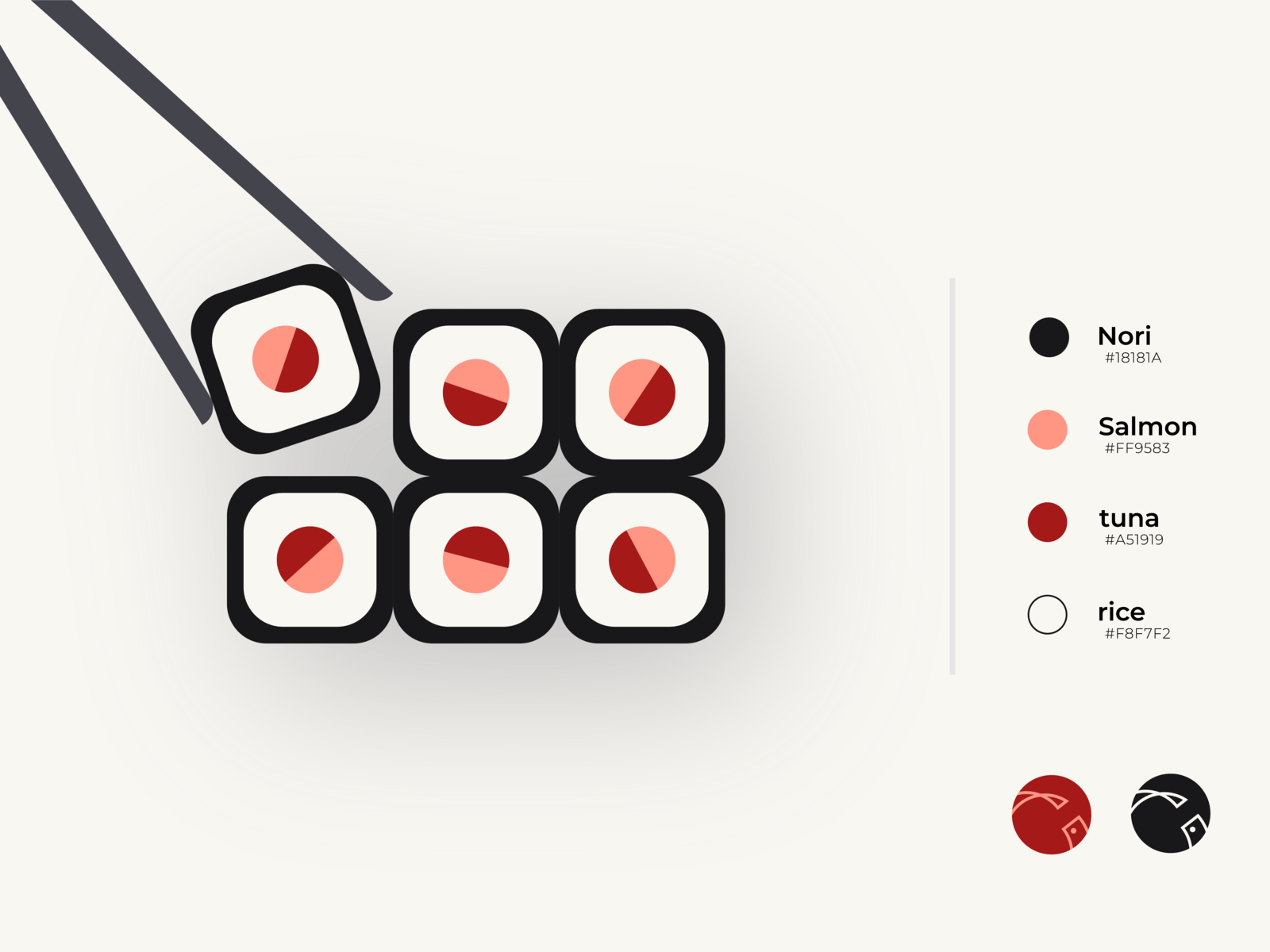 Sushizen color guideline by Merouane Bellaha on Dribbble