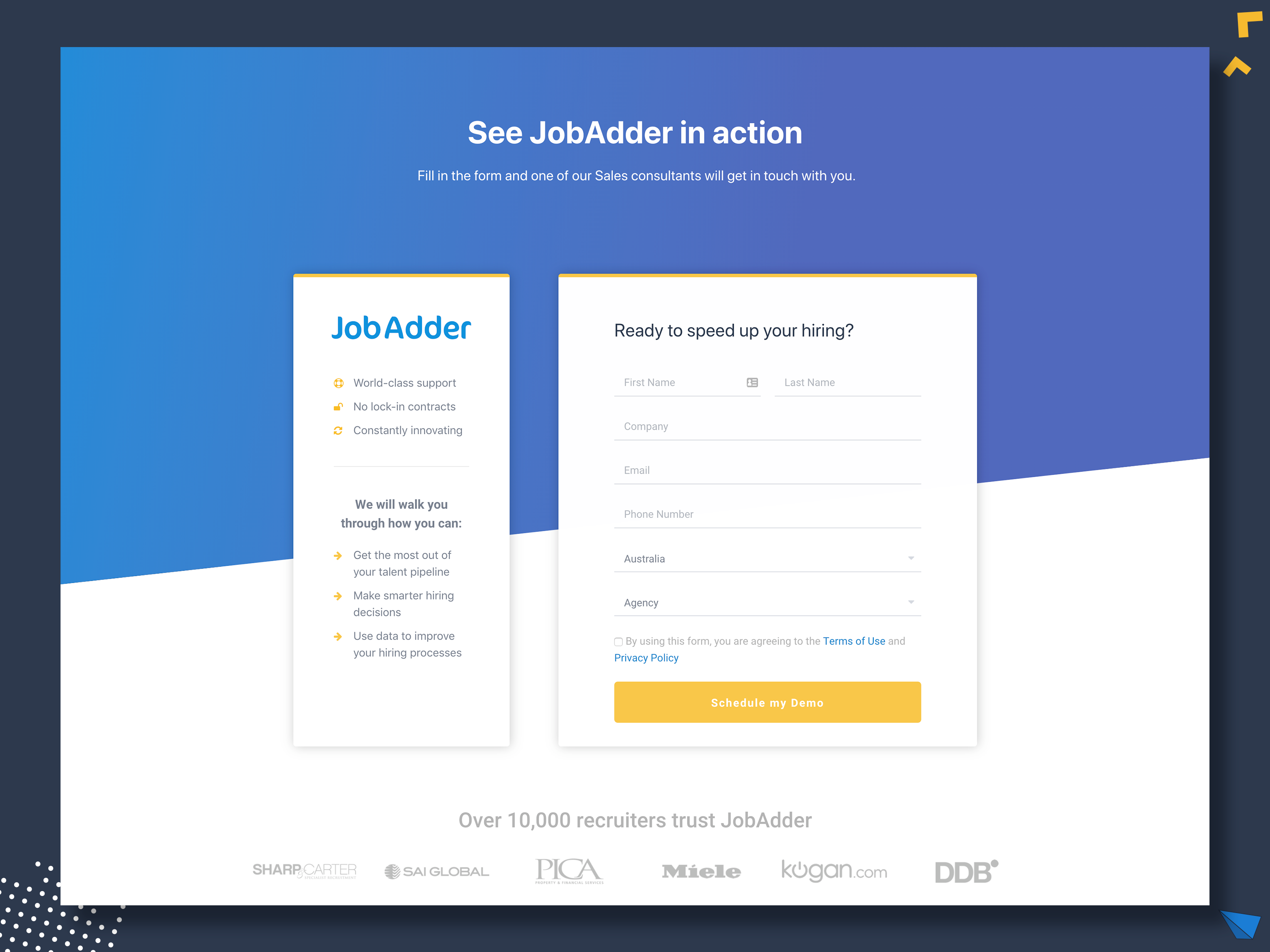 JobAdder | Request a Demo by Adelle Tindall on Dribbble