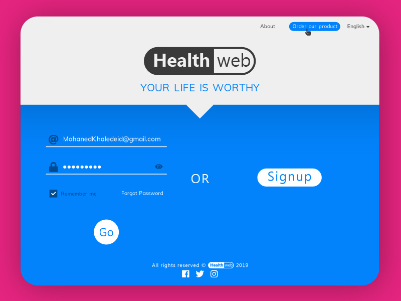 Health web - YOUR LIFE IS WORTHY by Mohaned Khaled on Dribbble