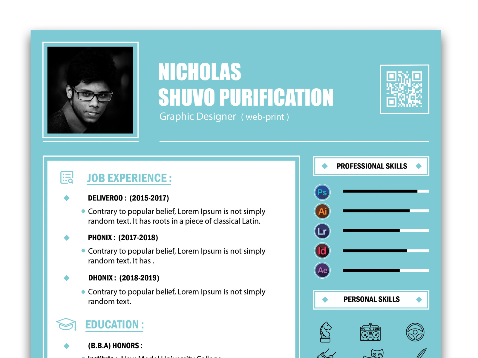 Light Color Resume by Nicholas Shuvo on Dribbble