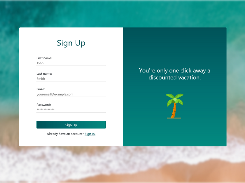 Sign Up Page by Kevin Kretz on Dribbble