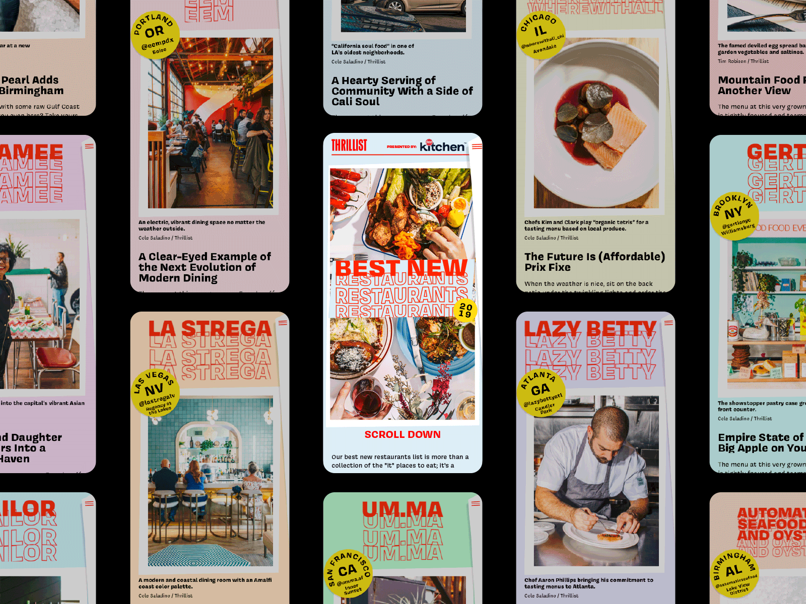 Thrillist Best New Restaurants 2019 by Kyle Earl for Group Nine Design ...