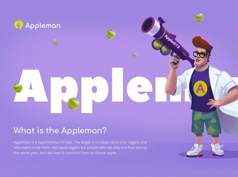 Appleman by Mihail Solomatin on Dribbble